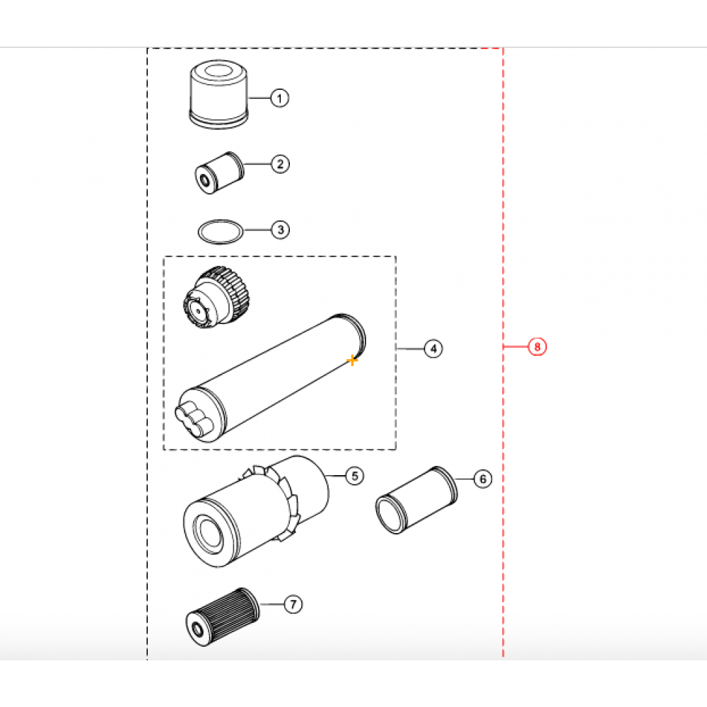 Filter Kit 500 Hours for Multiquip Rammax RX1575 Trench Rollers 4-7600 ...